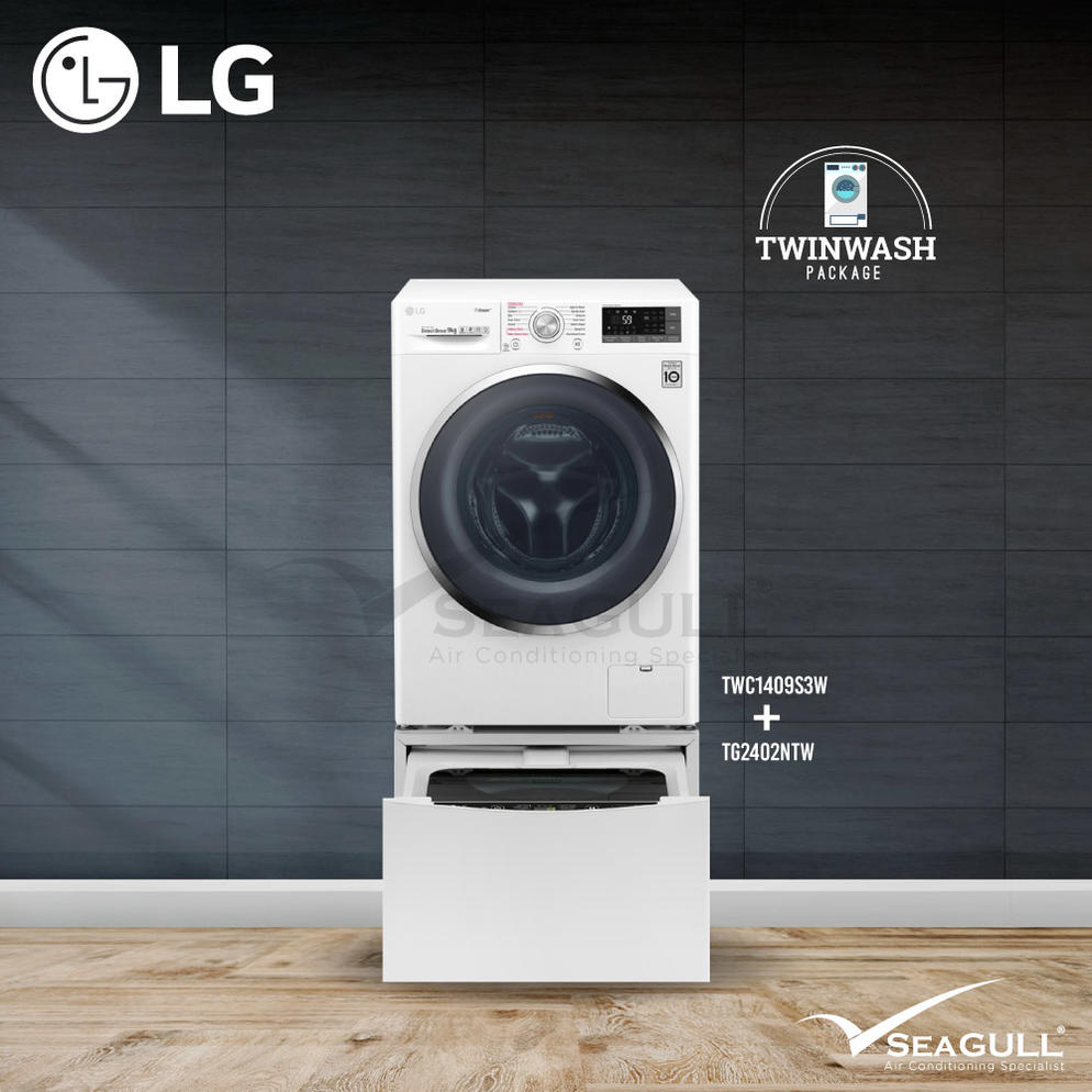 LG TWINWASH™ Package Washer With SPA STEAM™ (9kg) TWC1409S3W & Mini ...